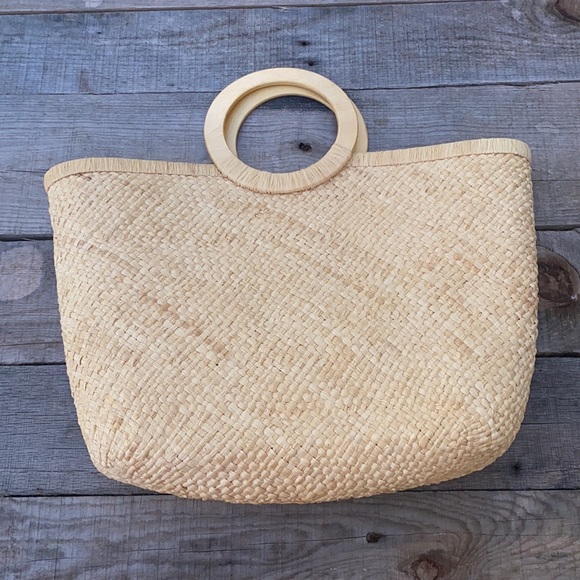 Cappelli Straworld | Bags | Euc Cappelli Straw World Flamingo Woven ...